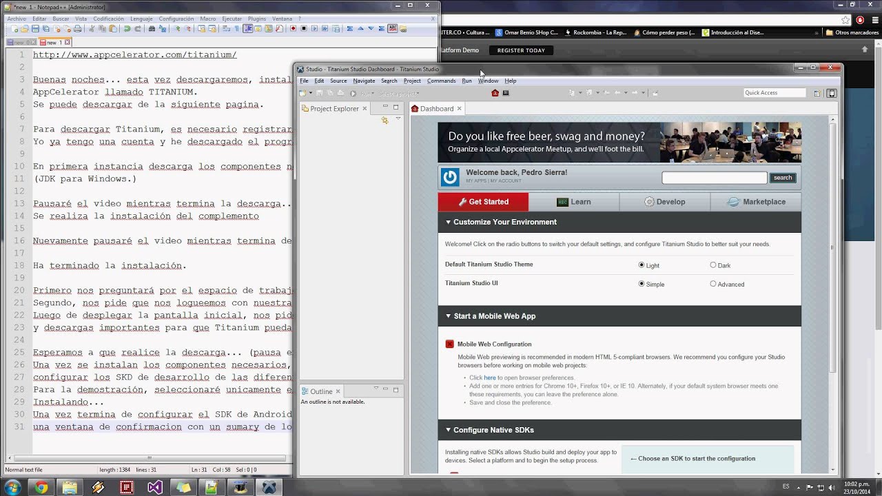 Descarga, Instalación y Configuración de Titanium Studio - YouTube