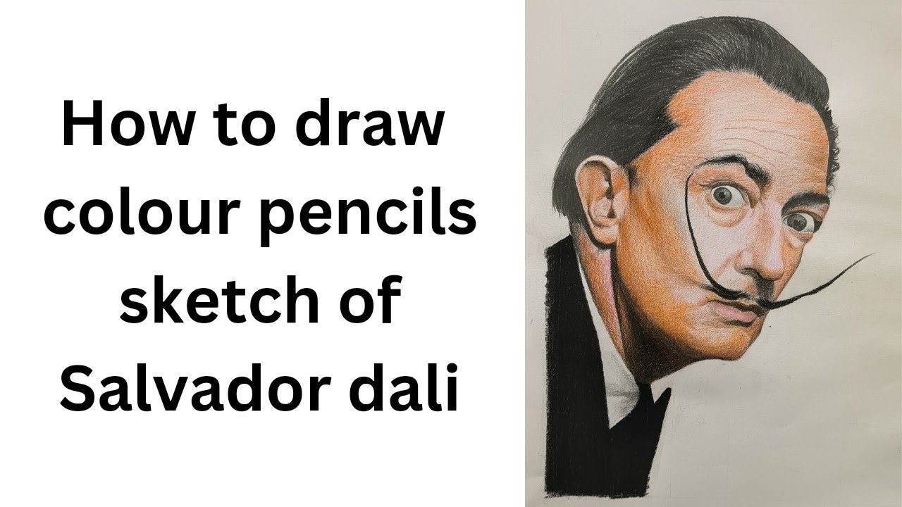 Salvador Dali colour pencils sketch || how to draw colour pencils ...