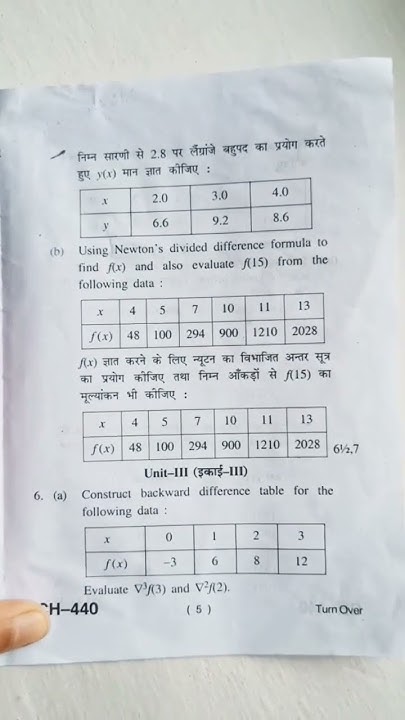 numerical methods bsc 3rd year question paper #questionpaper #hpushimla #shorts - YouTube