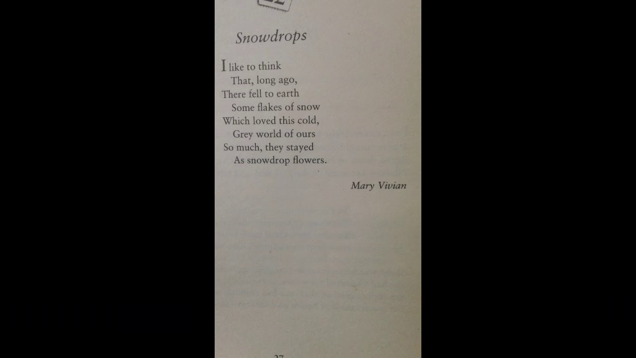 Snowdrops poem by Mary Vivian - YouTube