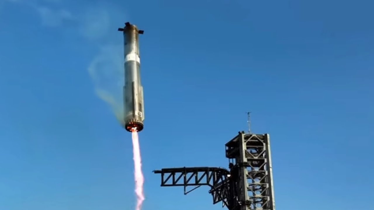 PERFECT! Flight 8 SpaceX Super Heavy Booster Catch - YouTube