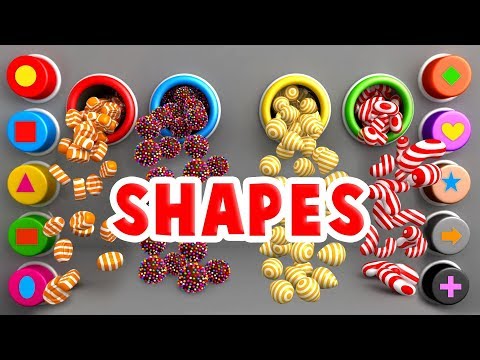 Learn Shapes With 3D candy Surprise Eggs - Shapes Collection for Children