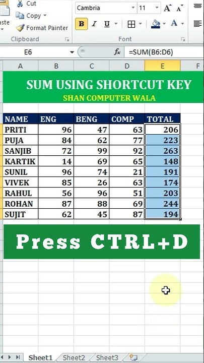 Sum Shortcut Key in Excel | How to Autosum in Excel 😱🔥💯 #shorts #trending #viral - YouTube
