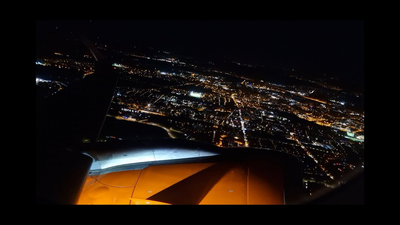 A320Neo EasyJet nice night Take off in Basel with City view - YouTube