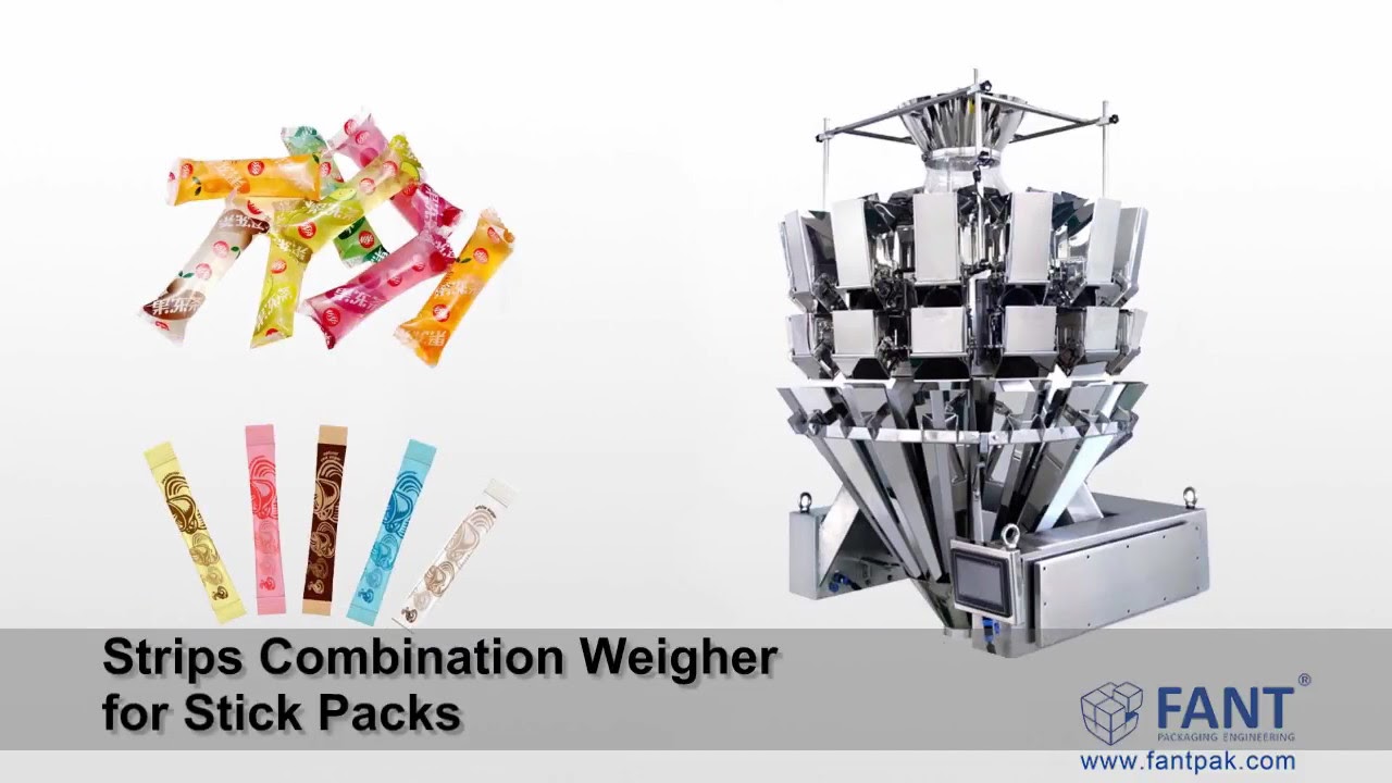 Strip Products Combination Weighing Scale for Stick Packs - YouTube