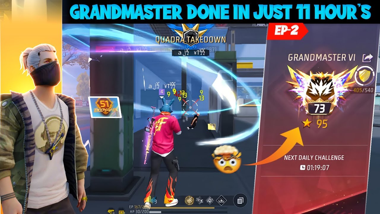I Reached the Grandmaster Region Top 73 No Position 🔥 In Just 11 Hour's ...