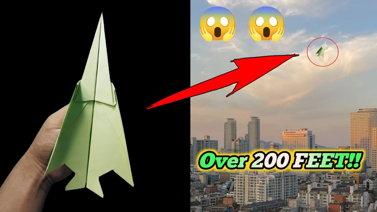 How to make a Easy paper plane flt 200 Feet!!! best paper plane Amazing ...