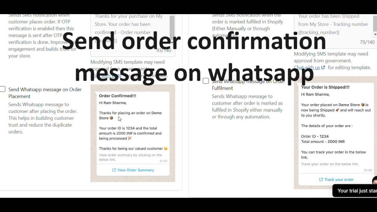 How to send order confirmation message on whatsapp in shopify - YouTube
