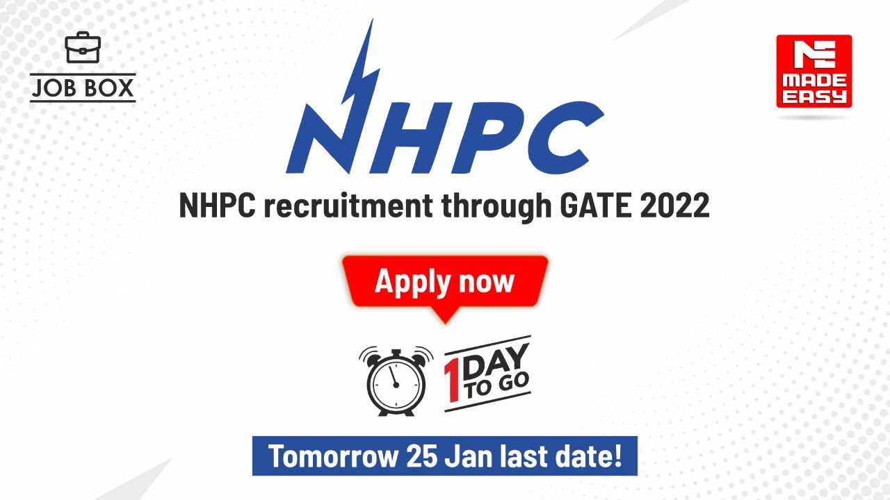 NHPC | Recruitment of Trainee Engineers through GATE 2022 | JOB BOX ...