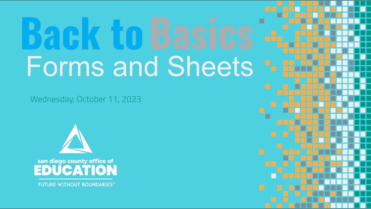 Google Back-to-Basics Series - Forms and Sheets - YouTube