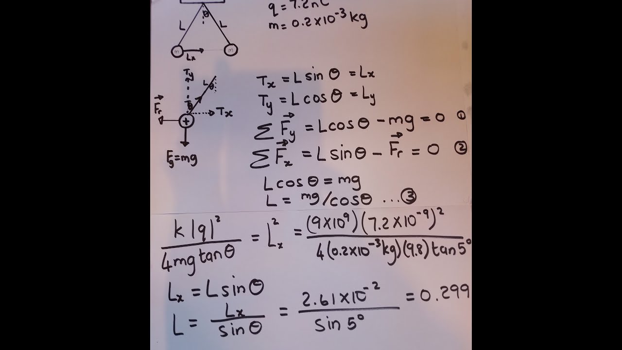 Coulombs Law in a pendulum set up: Part 2 - YouTube
