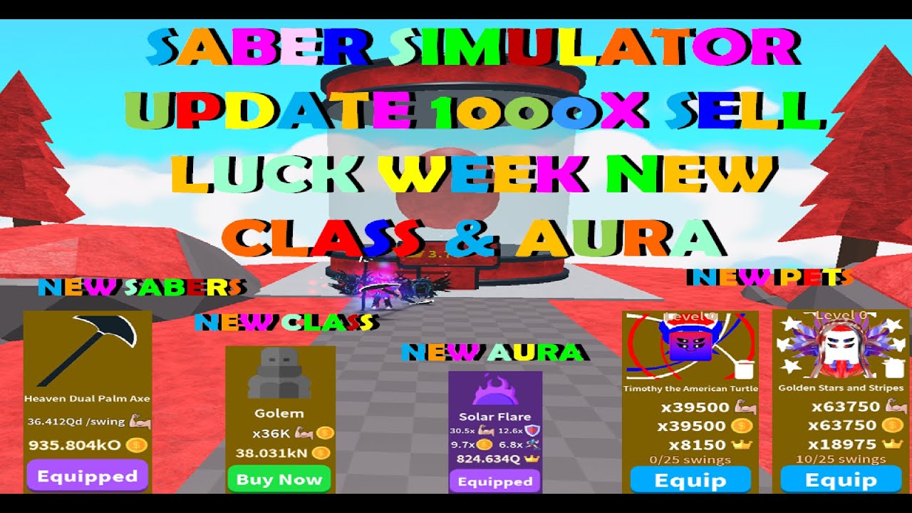 Saber Simulator NEW UPDATE 1000X SELL NEW CLASS NEW AURAS AND MUCH MORE ...
