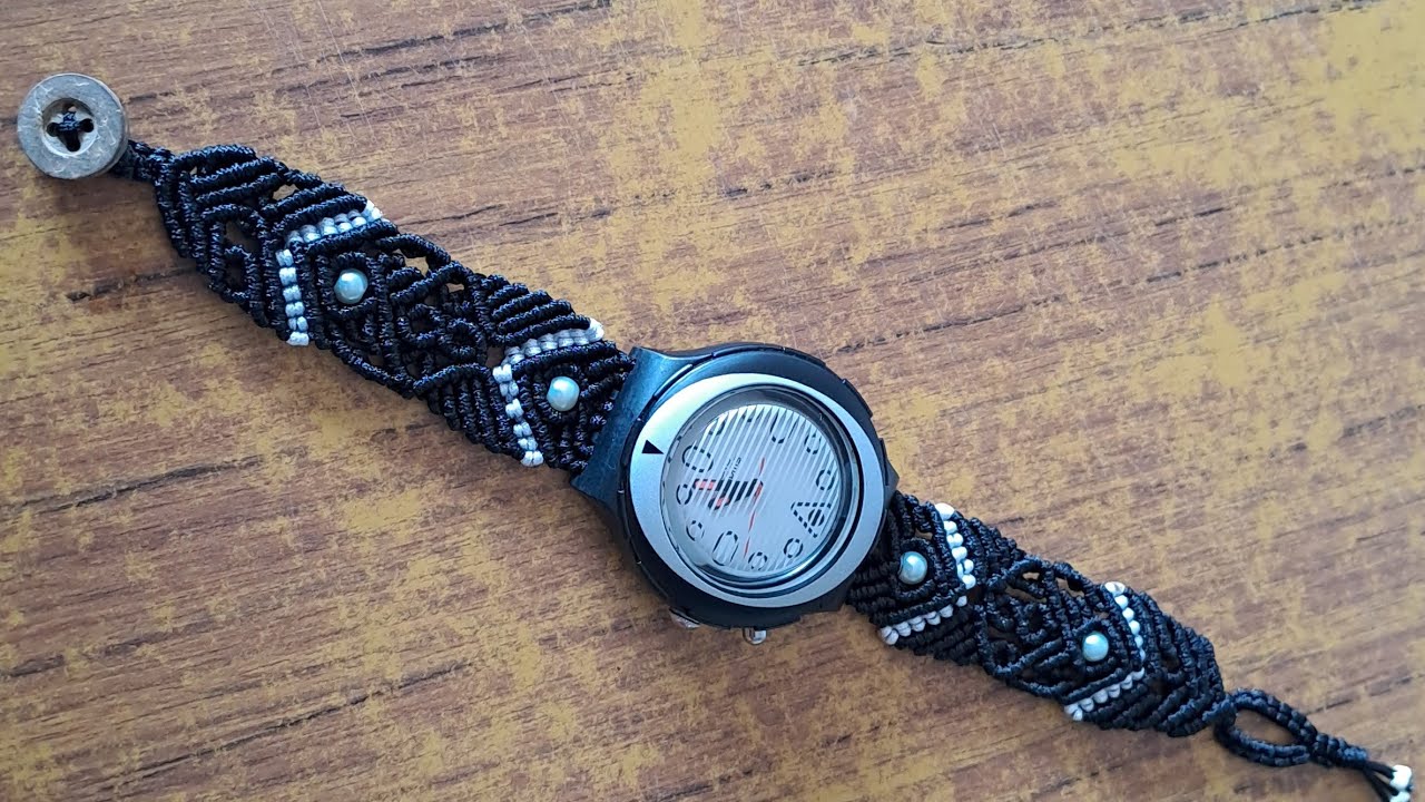 watch straps /how to make macrame strap for your old watch⌚ - YouTube