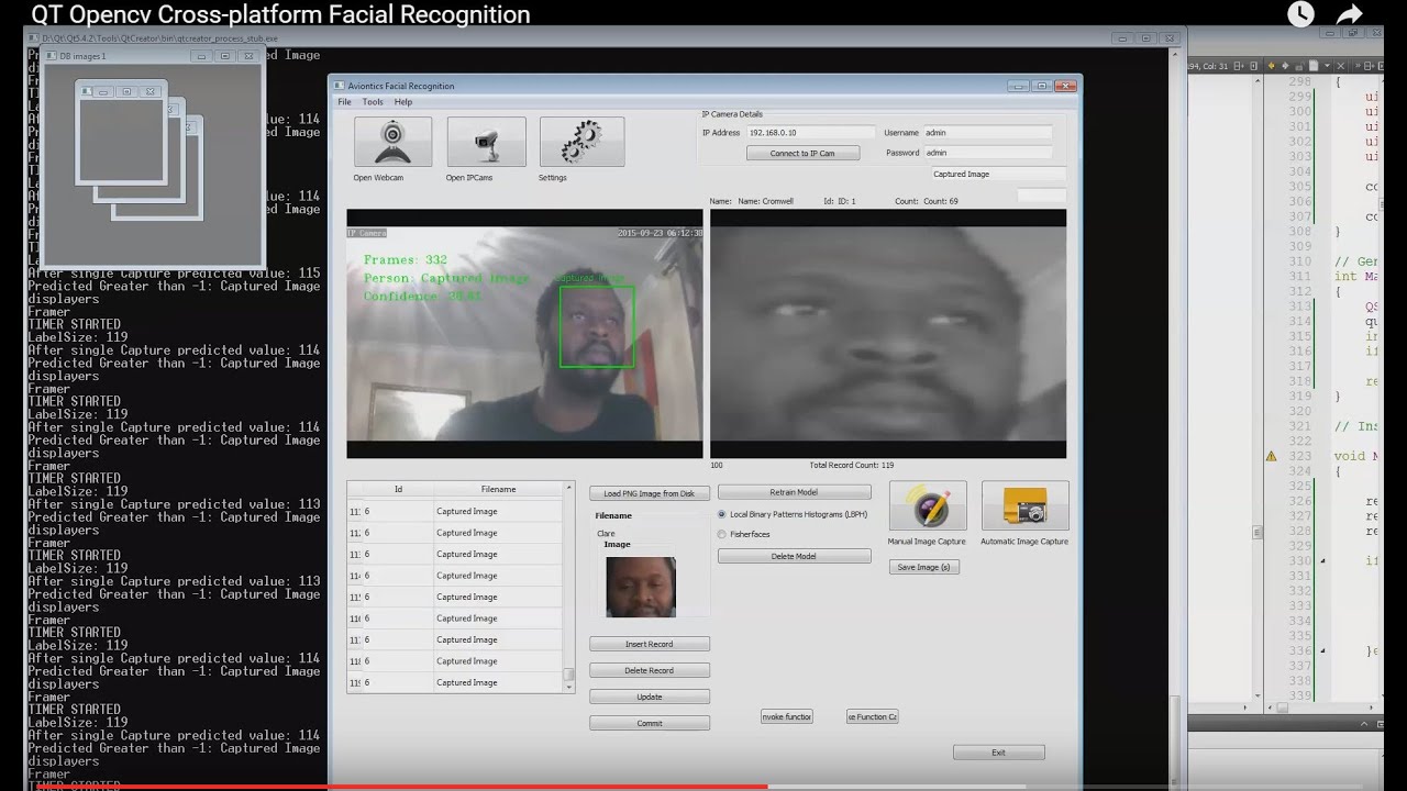 Qt Opencv Cross Platform Facial Recognition With Images Saved To Database Youtube