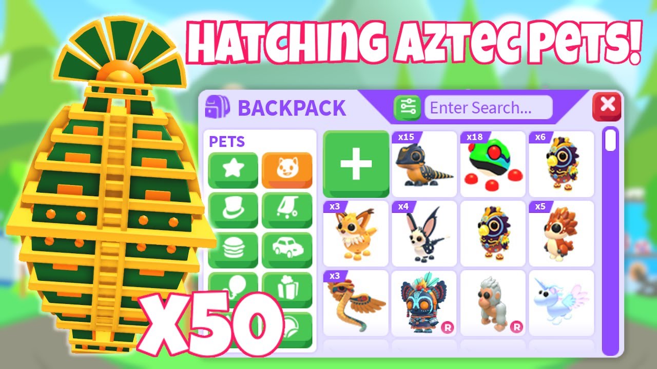 Hatching Aztec Pets! | 50 Aztec Eggs! | Roblox Adopt Me New Egg Update ...
