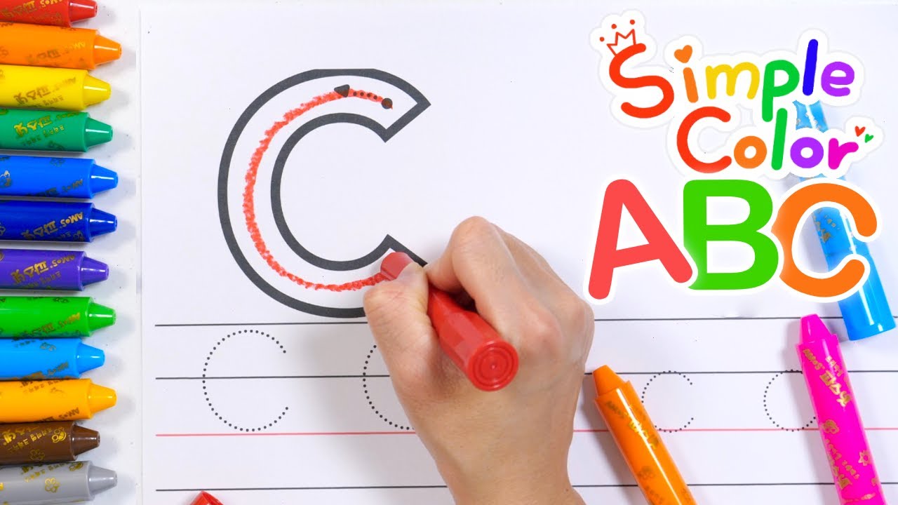 Learn alphabet C by adding light blue dots | Learn from A to Z through ...