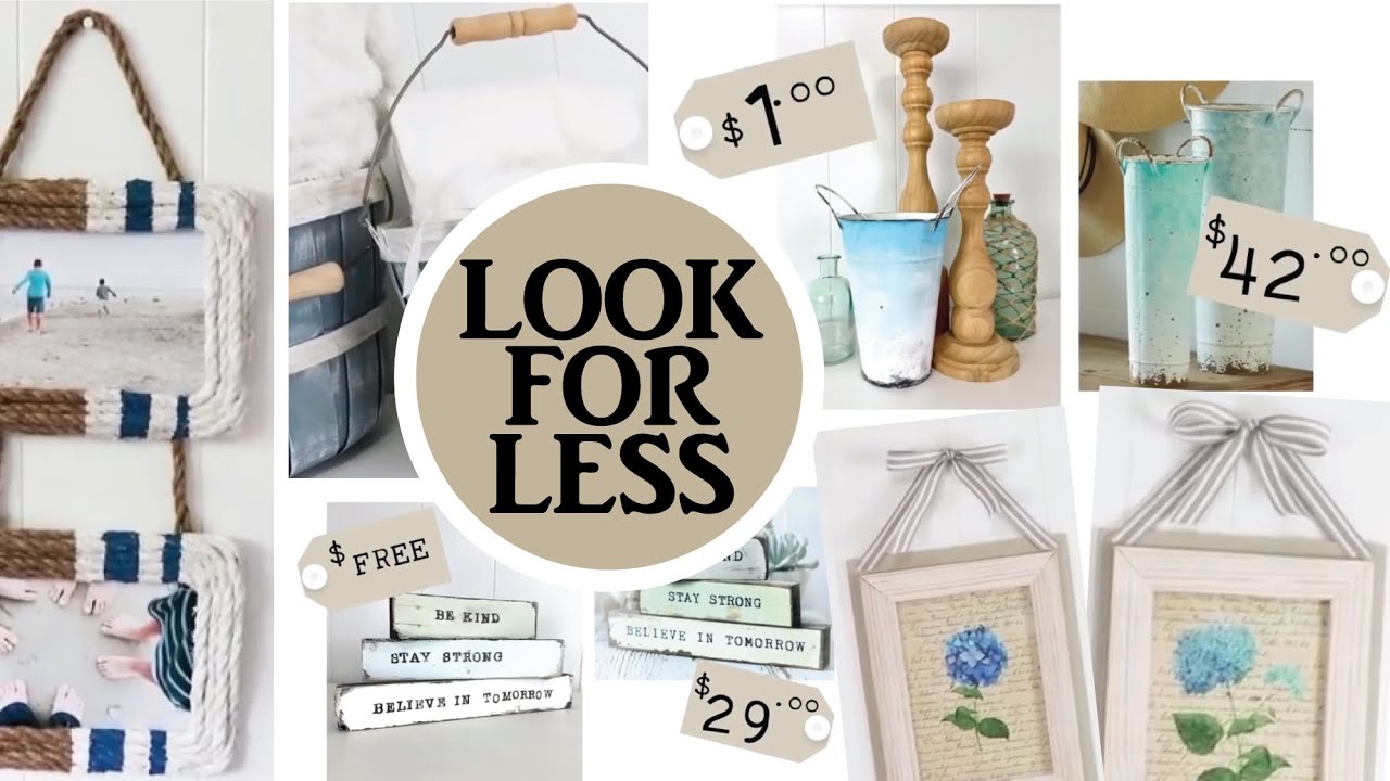 EASY Look For Less Home Decor | Summer Dollar Tree Crafts - YouTube