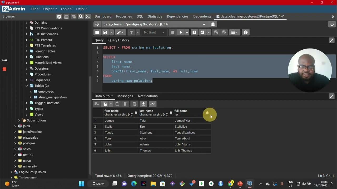 28 SQL Data Cleaning String and CONCAT Function - YouTube