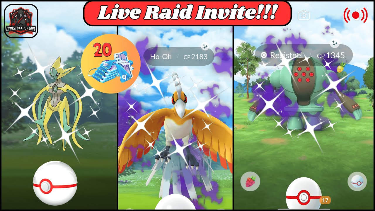 Shiny Shadow Ho-Oh, Shaodw Registeel, Deoxys & Mega Gallade Live Raid ...