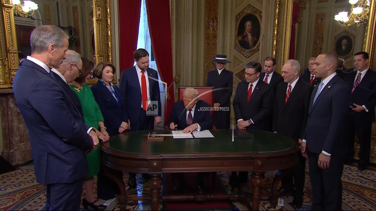 Trump participates in a formal signing ceremony at the U.S. Capitol ...