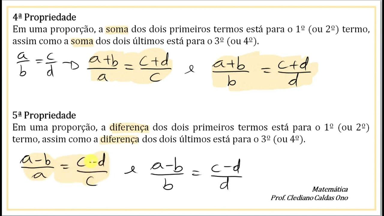 4 RazÃo E ProporÇÃo Propriedades Da ProporÇÃo Aula 04 Youtube