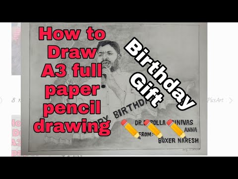 How to Pencil drawing A3 paper | big paper drawing | how to shading in ...