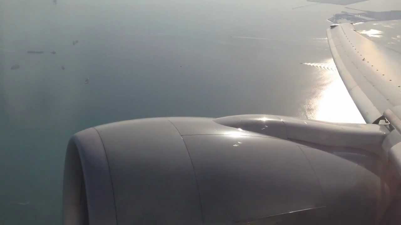 Qatar Airways business class 777-200 LR - QR11 from Doha to LHR takeoff ...