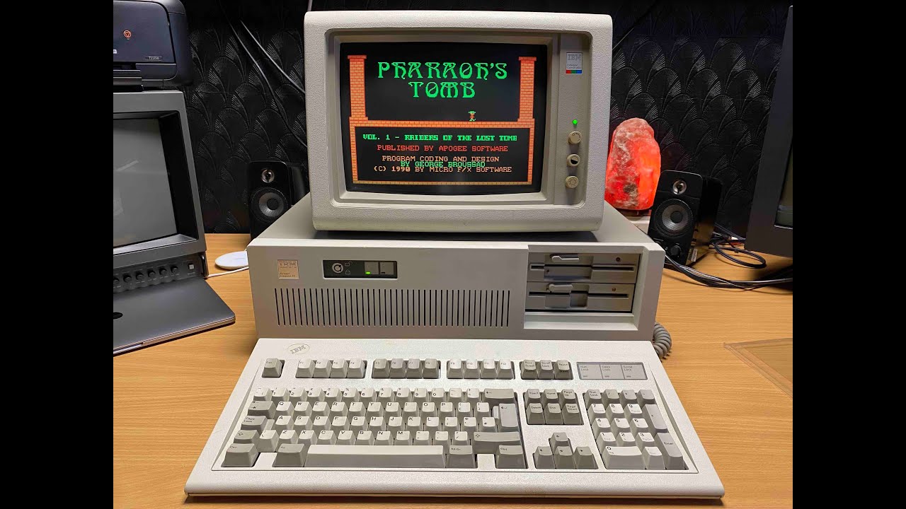 IBM 5170 PERSONAL COMPUTER PC IBM 5154 EGA CRT MONITOR MODEL M KEYBOARD ...