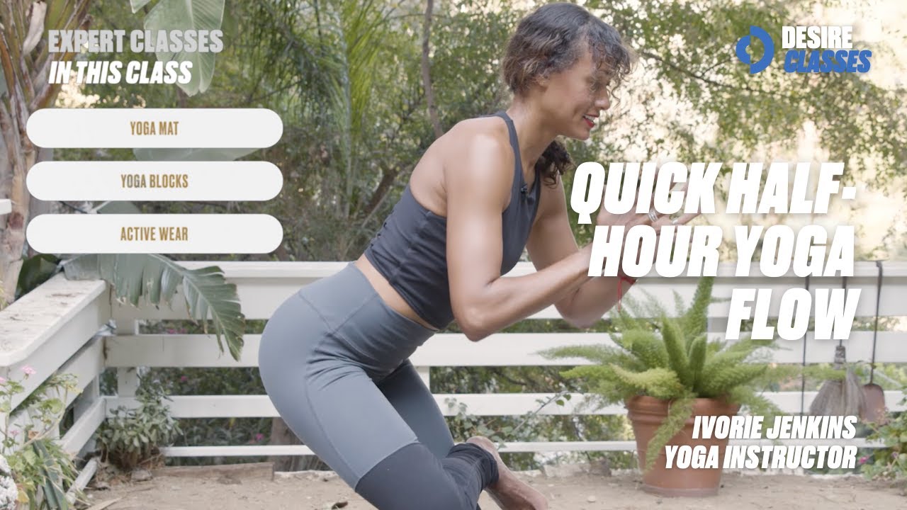 Trailer for Quick Half-Hour Yoga Flow Class with Yoga Teacher and Yoga ...
