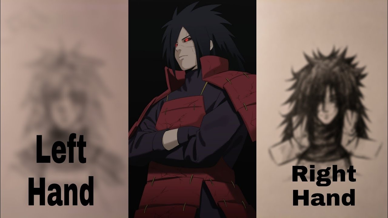 Left Hand Drawing Challenge || Madara Uchiha #pencildrawing - YouTube