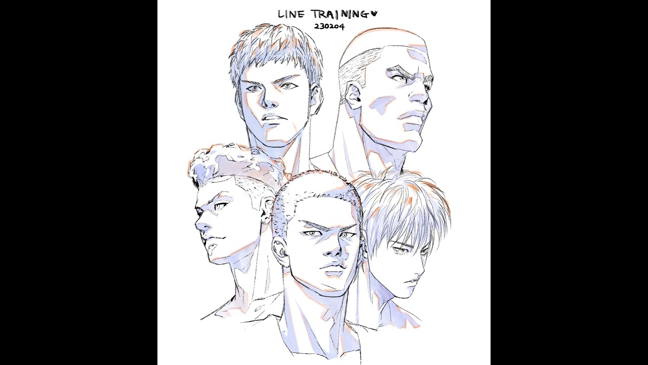 SLAM DUNK copy draw study 슬램덩크 따라그려보기 - YouTube