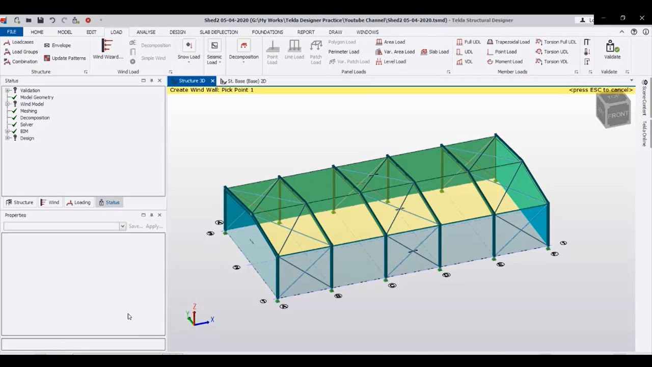 Tekla Structural Designer/ Modeling of Steel Shed - YouTube