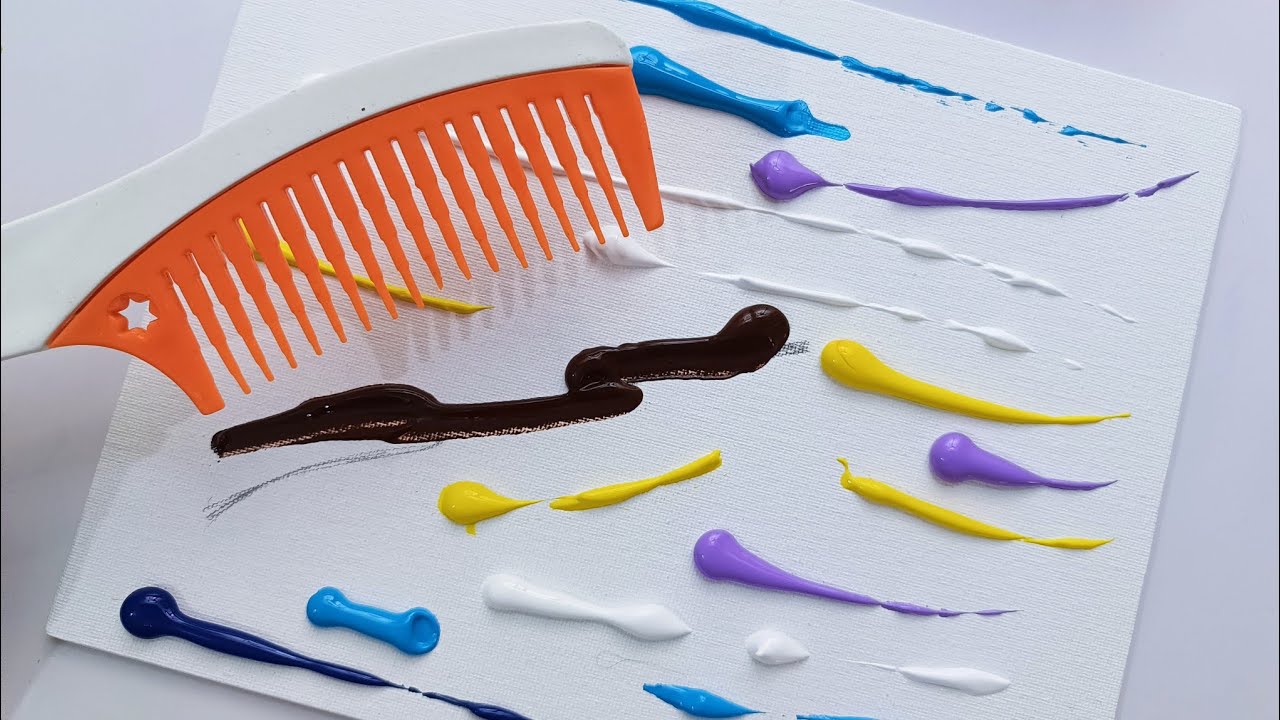 #PAINTING 130 / Comb Painting Technique / Acrylic Painting - YouTube