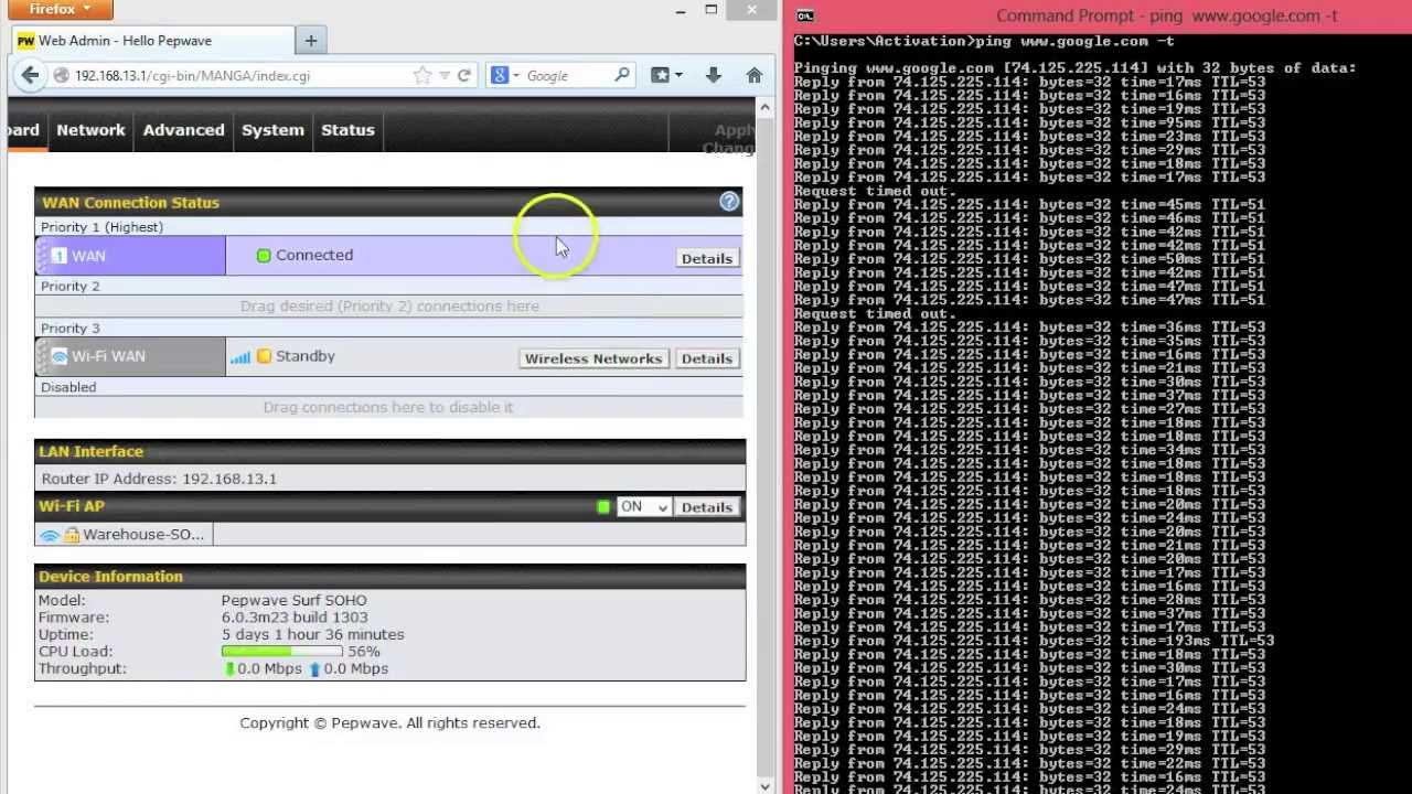 Pepwave Surf SOHO - Instant Failover - YouTube
