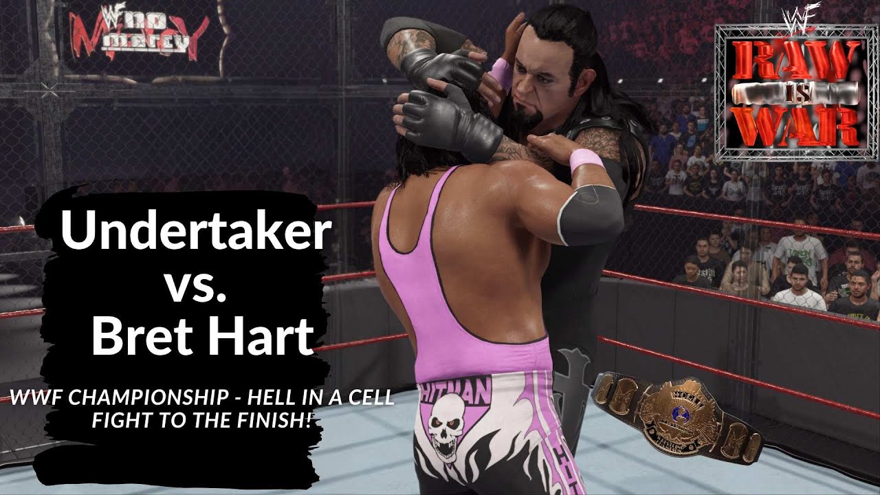 Undertaker Vs Bret Hart WWF Championship - Hell In a Cell Fight to the ...