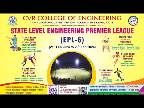 CVR College of Engineering-State Level Premier League (EPL-2024) - YouTube