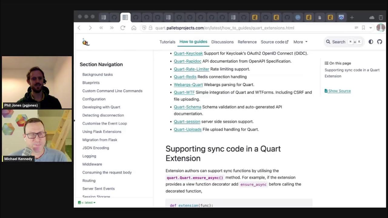 Top Quart (async Flask) Extensions - Talk Python to Me Ep.452 - YouTube