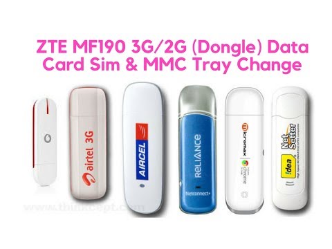 ZTE MF190 3G/2G (Dongle) Data Card Sim & MMC Tray Change..... - YouTube