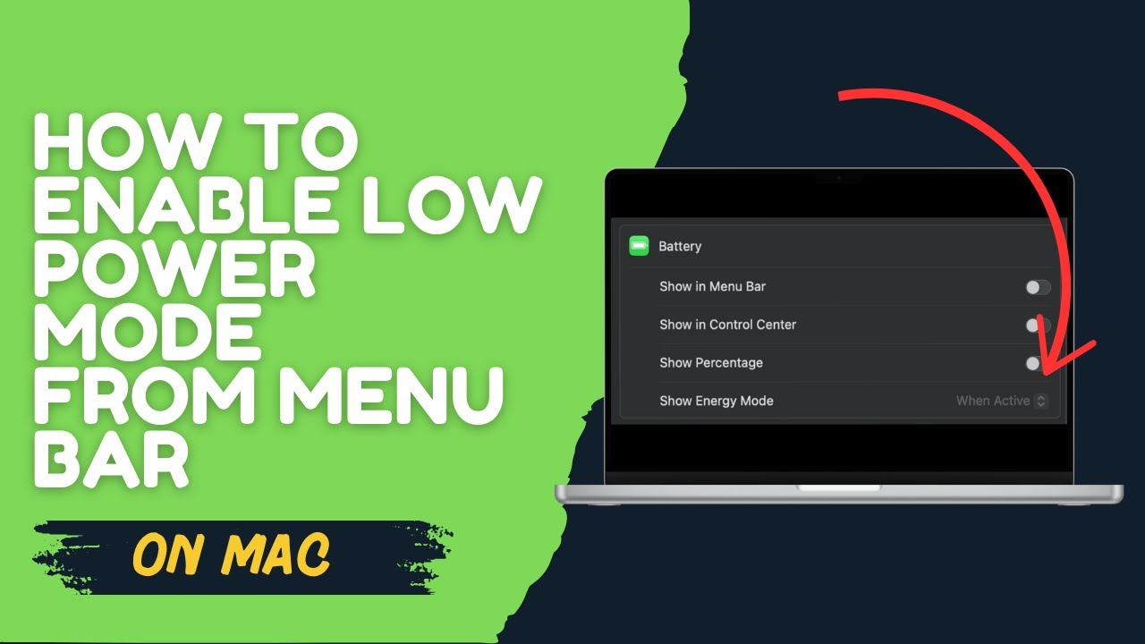 How to Enable Low Power Mode Directly From Menu Bar on Mac - YouTube