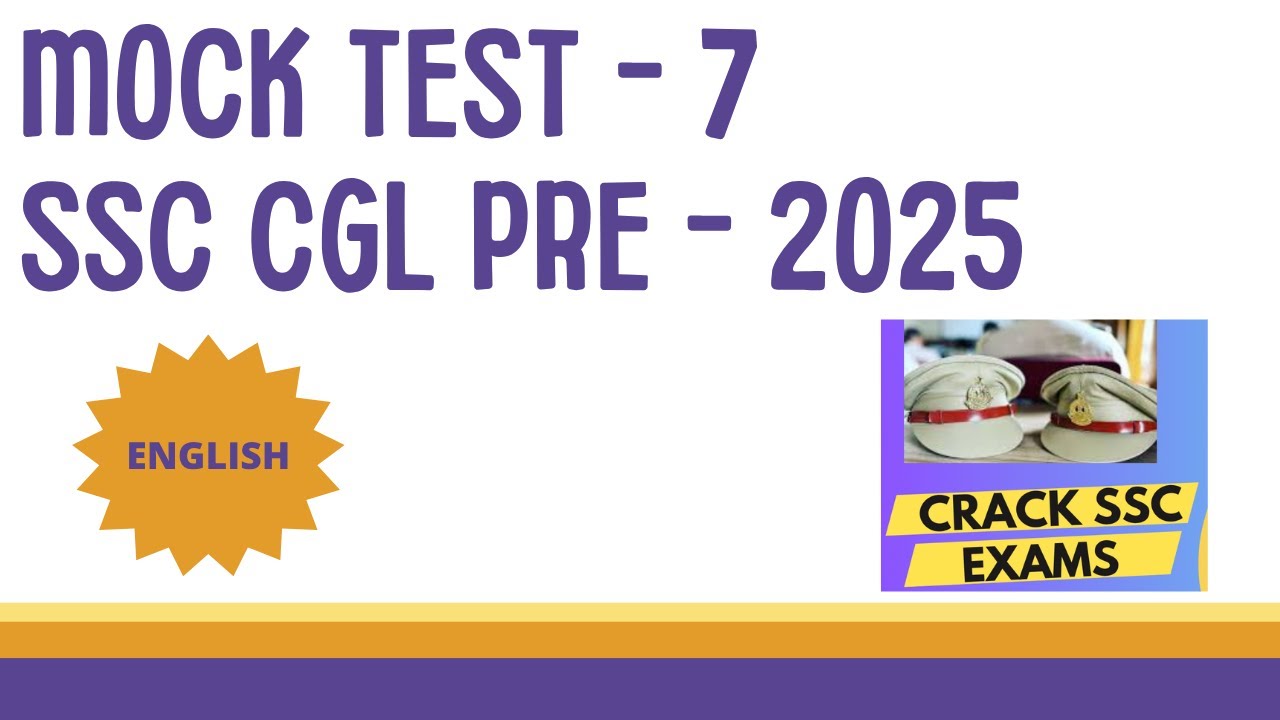 Mock Test - 7/60 for SSC CGL Pre 2025 (English) l Free Mock test series ...