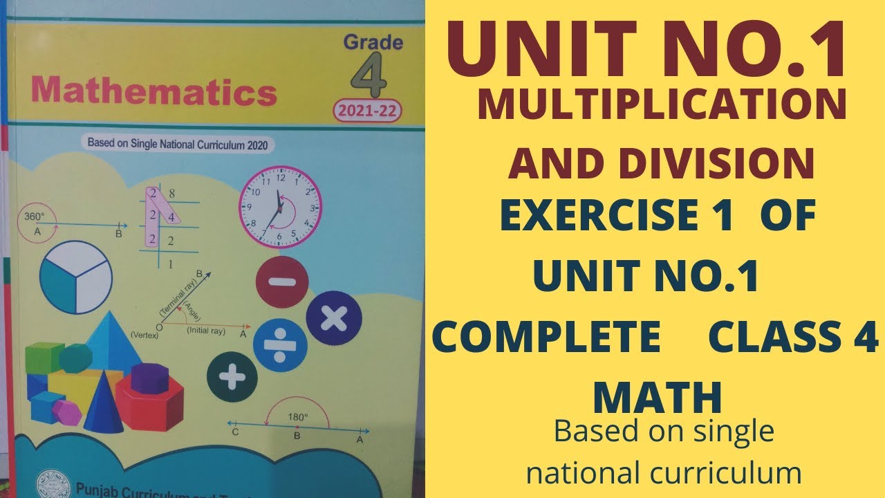 Exercise 1 of unit no.1(multiplication and division) class 4 math ...