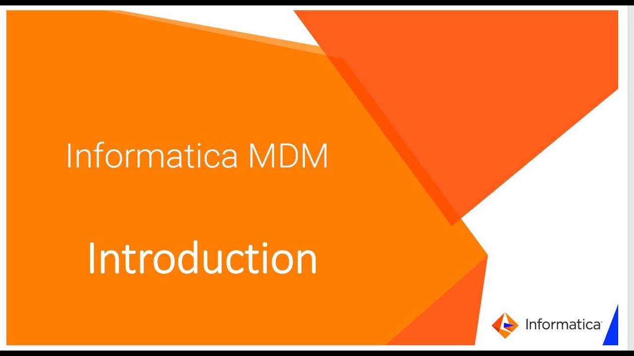 01 Informatica MDM Introduction - YouTube