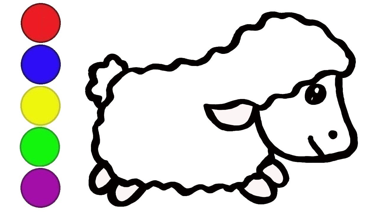 HOW TO DRAW SHEEP | Drawing, Painting, Coloring for Kids & Toddlers ...