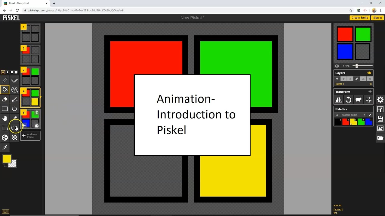 Animation- Piskel Introduction - YouTube