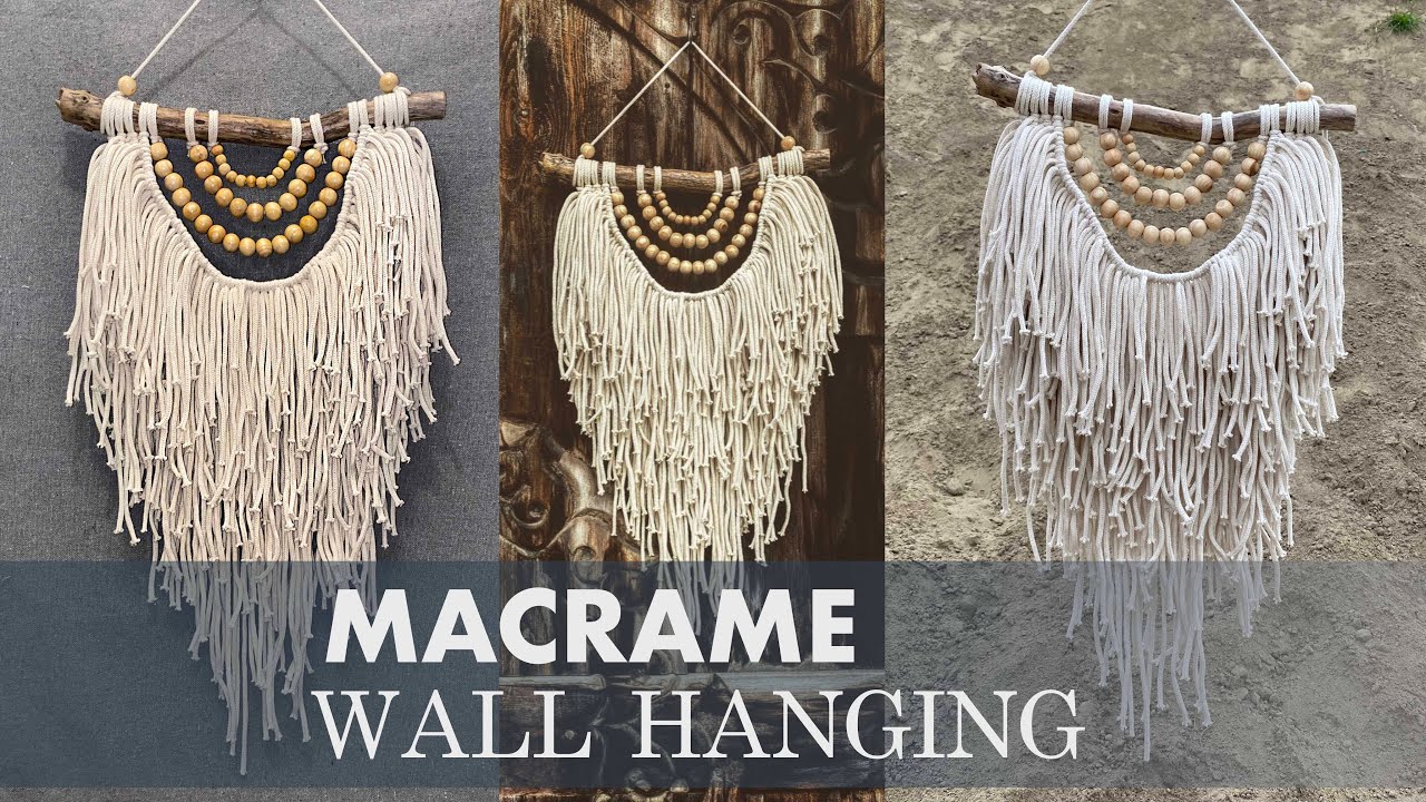 DIY: Macrame Tutorial | Easy & Simple Wall Hanging | Boho macrame - YouTube