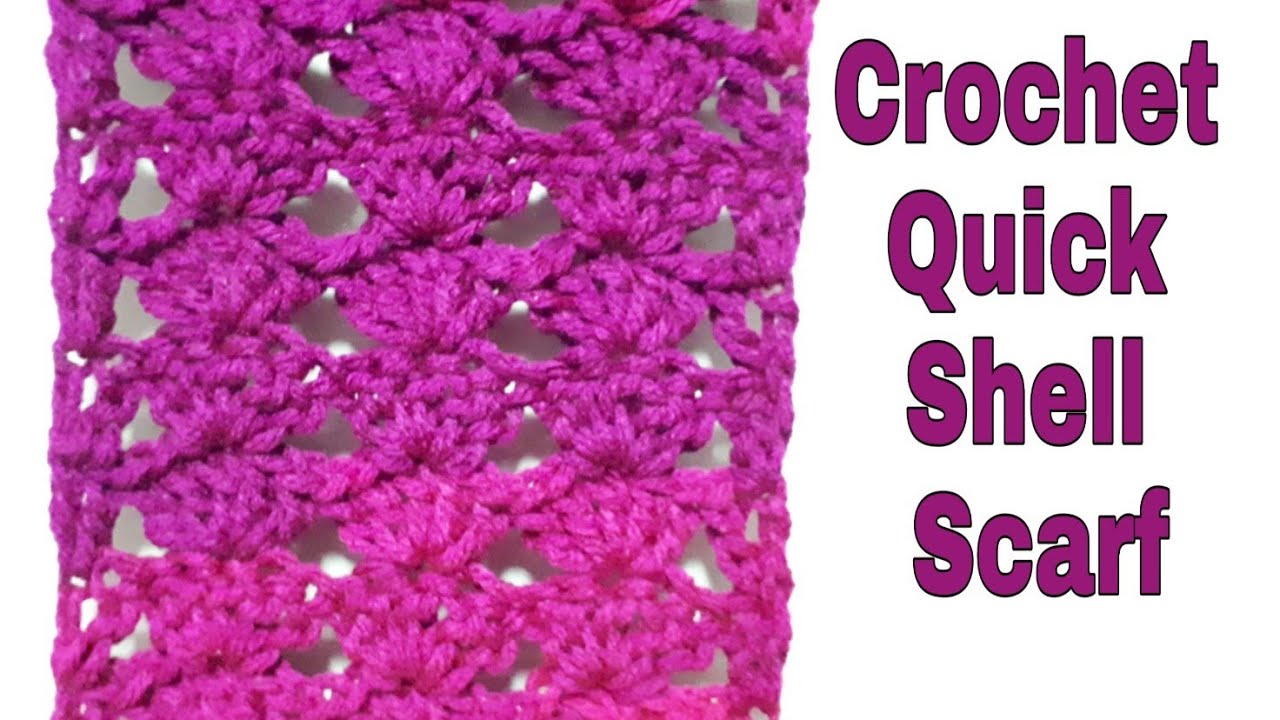 Crochet shell scarf. crochet shell shawl tutorial. Pattern explained ...