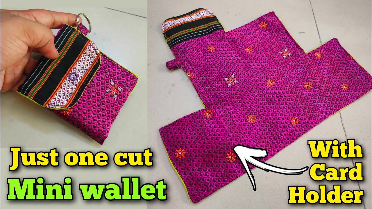 WOW !! Mini wallet making at home / purse with card holder / Purse ...