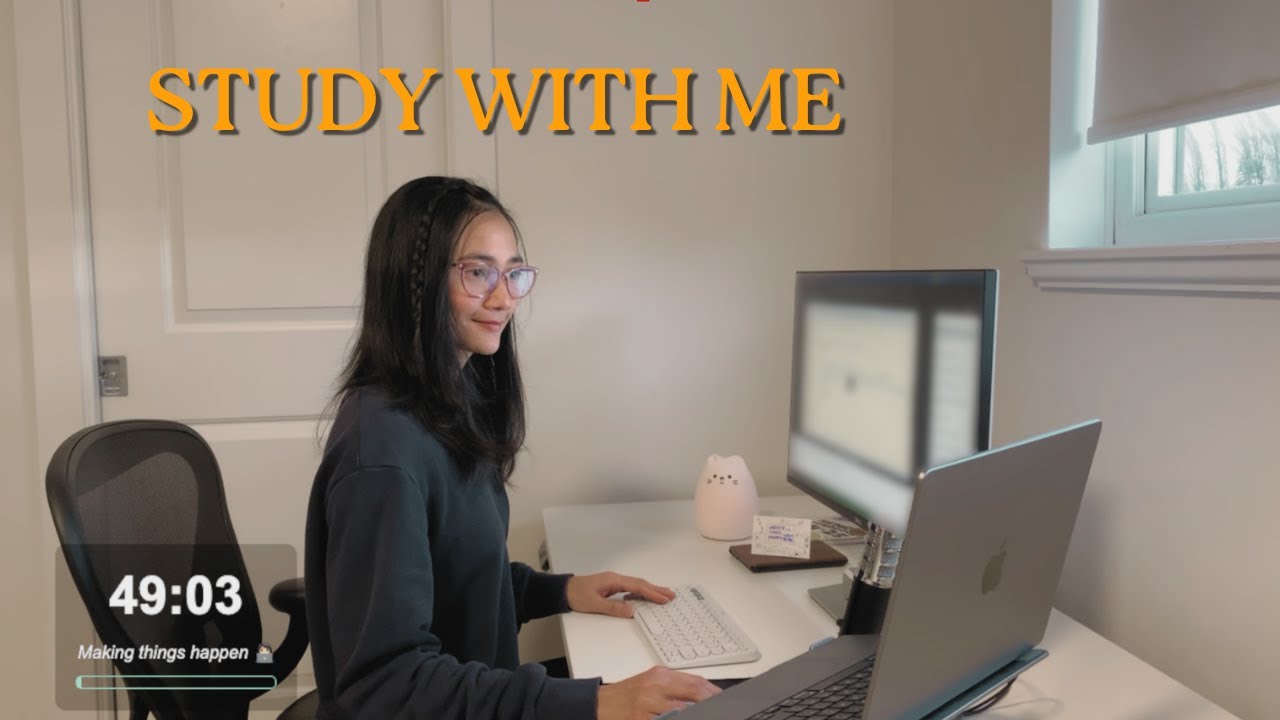 2 HOUR Study With Me Live | rain sounds 🌧 | Day 34/60 - YouTube