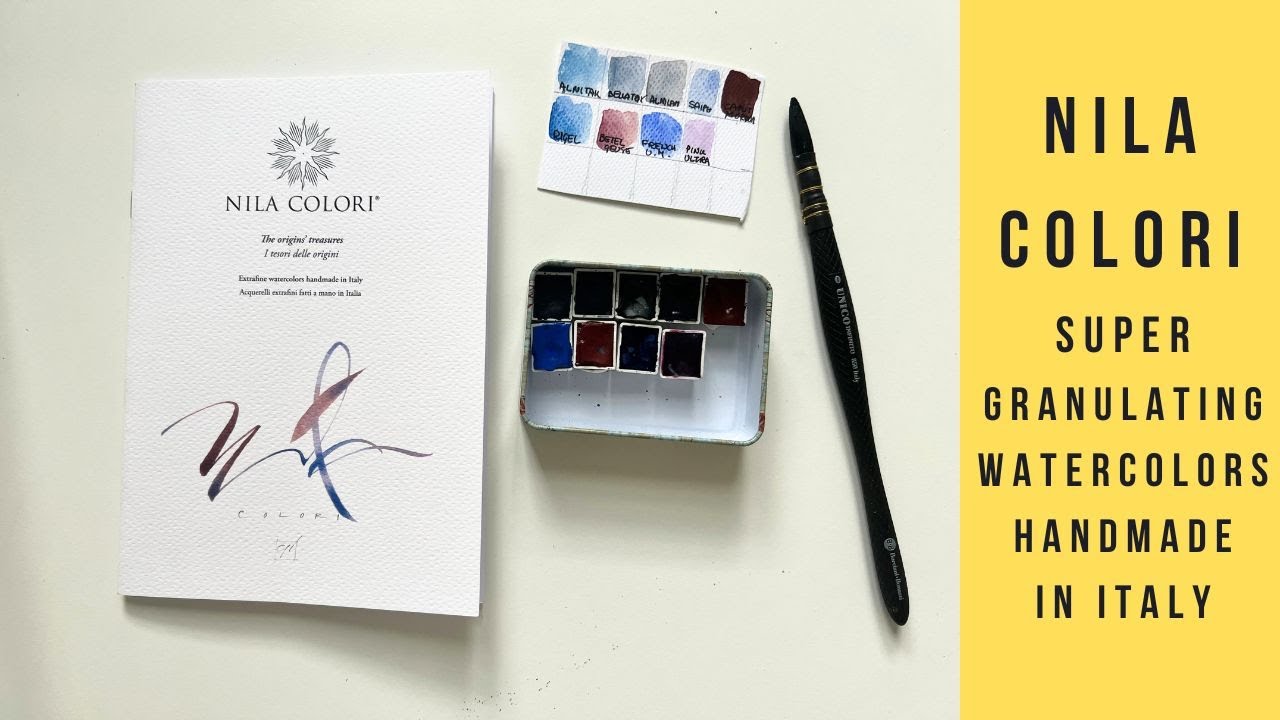 Nila Colori watercolors handmade in Italy. Massive granulation! - YouTube