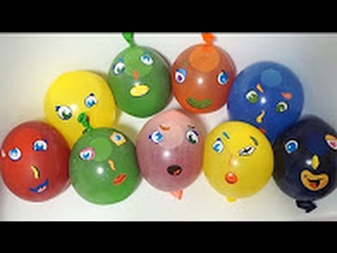 9 Face Wet Balloons Compilation Funny Learn Colours for children Water ...